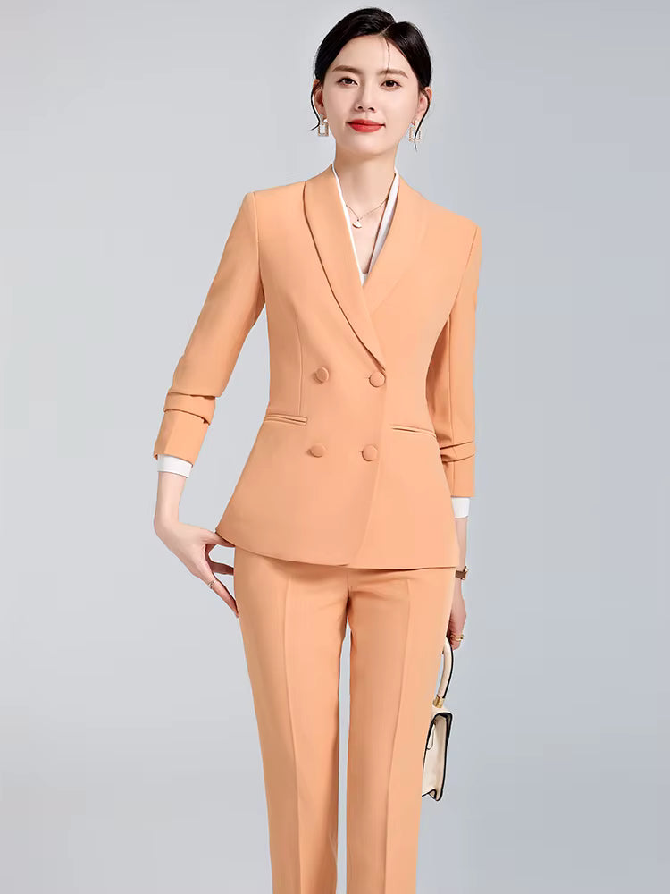 Elegant Business Work Blazer And Ankle-Length Pant 2 Piece Suit – Mssaz