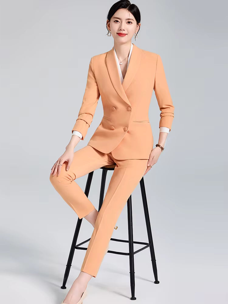 Elegant Business Work Blazer And Ankle-Length Pant 2 Piece Suit – Mssaz